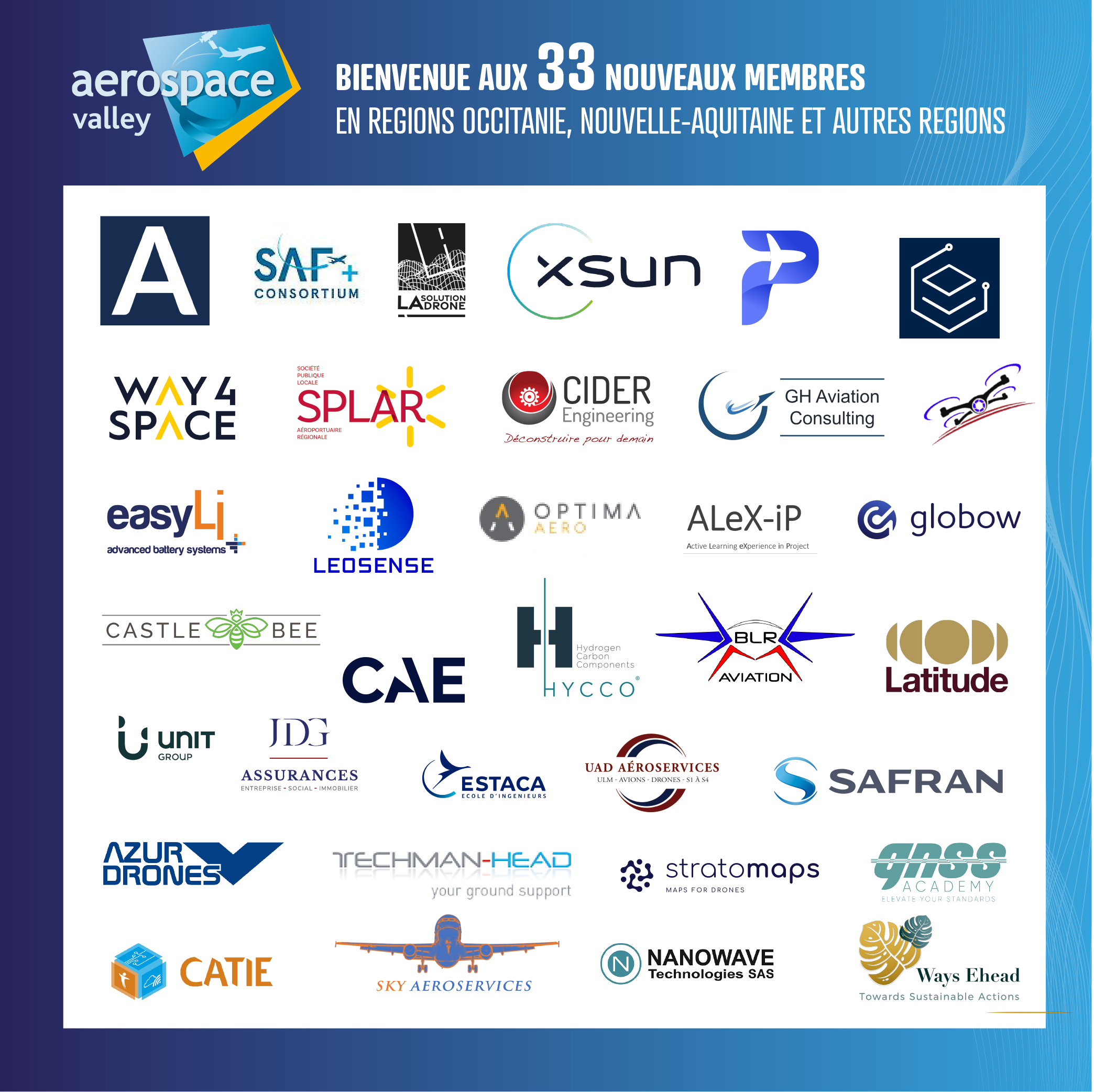 Bienvenue aux 33 nouveaux membres du Pôle ! | Aerospace Valley